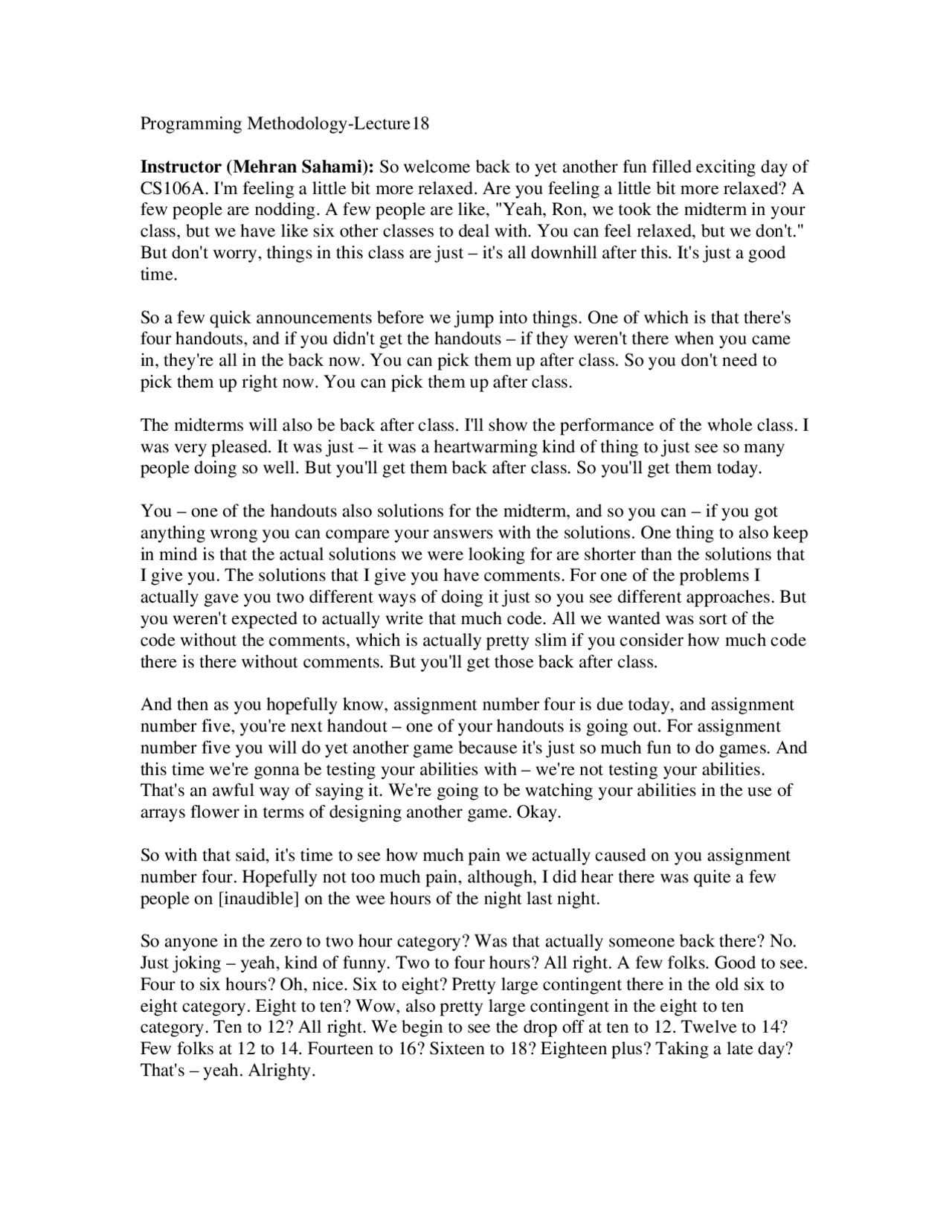 Multidimensional Arrays - Lectures - Programming Methodology- 18 - Docsity