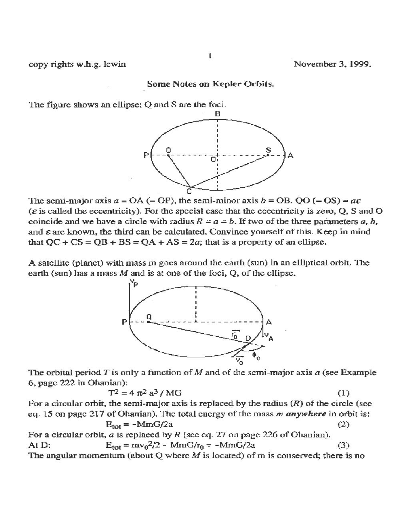 Classical Mechanics - Supplement 8 - Physics - Docsity