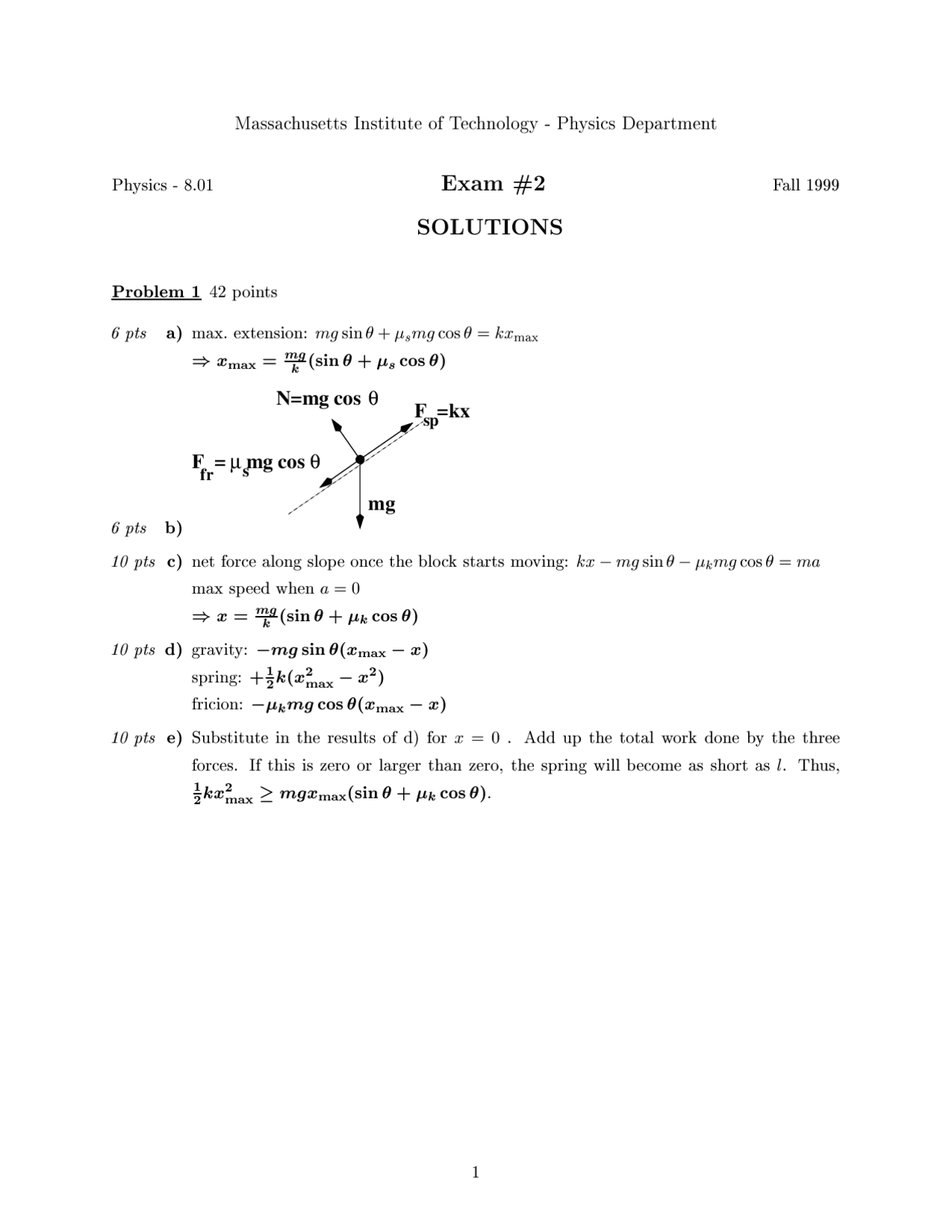 Classical Mechanics - Quiz2 Solution - Physics - Docsity