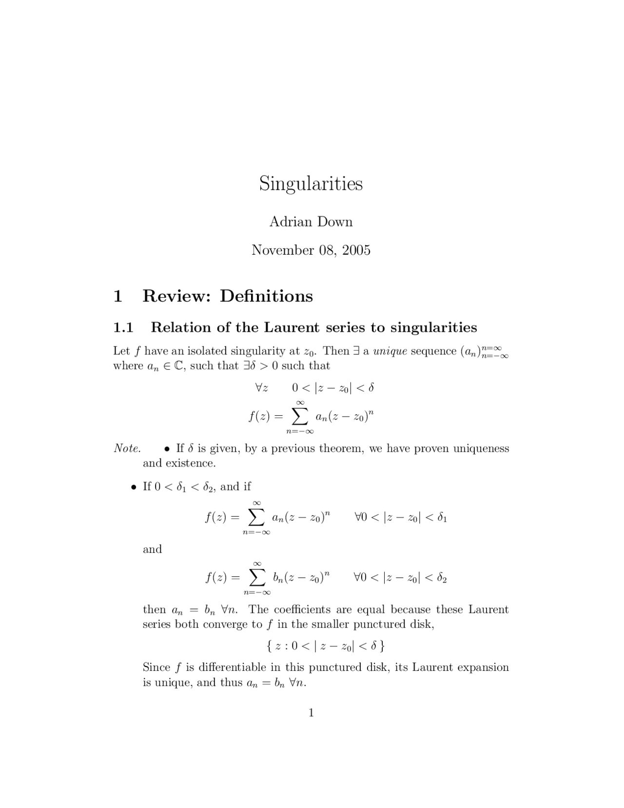 Singularities Lecture Notes Integral Calculus Docsity