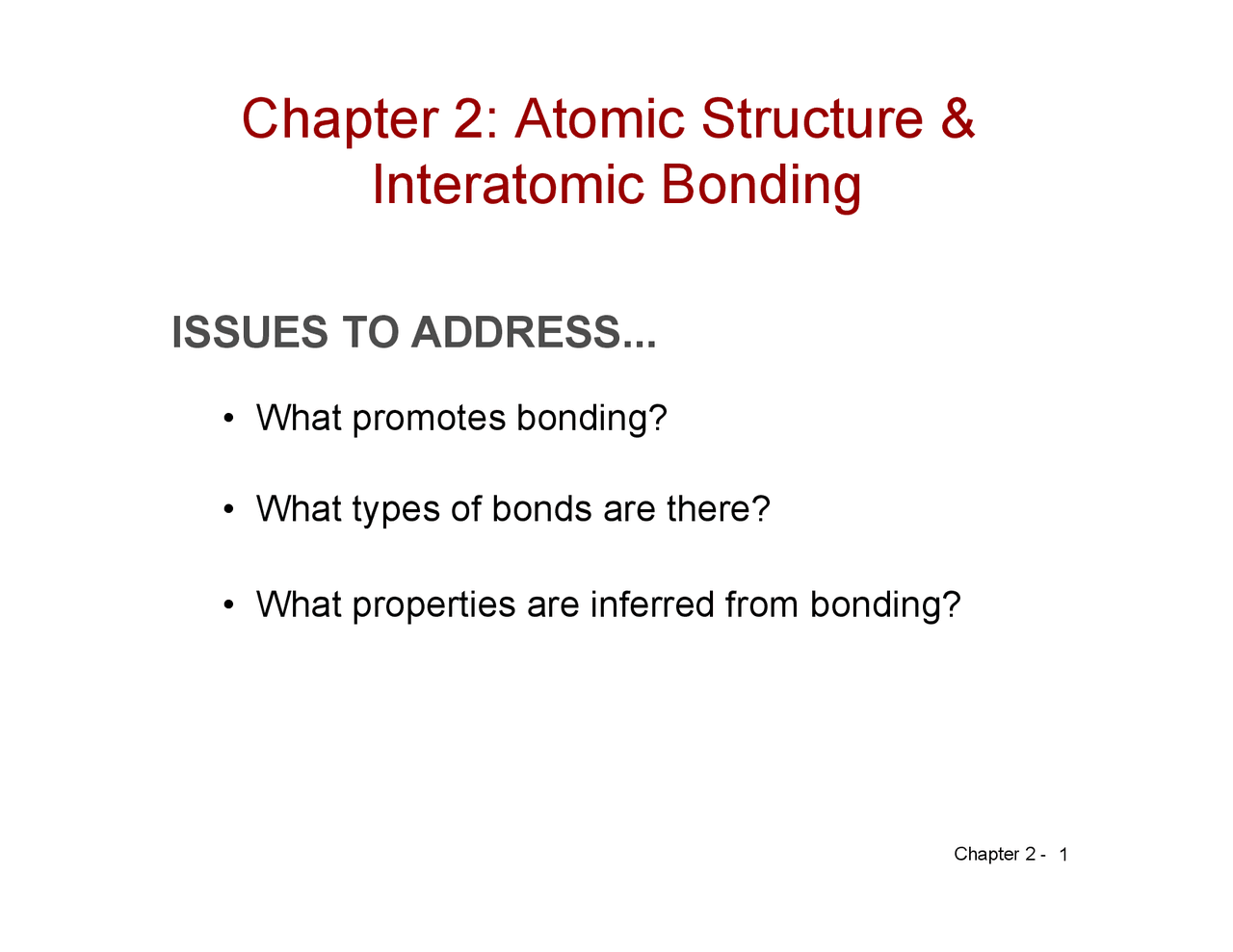 Atomic Structure and Interatomic Bonding | MSEG 302 | Study notes ...