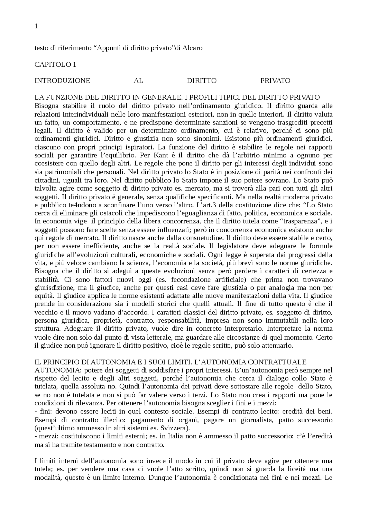 Appunti Completi Di Diritto Privato Appunti Di Istituzioni Di Diritto