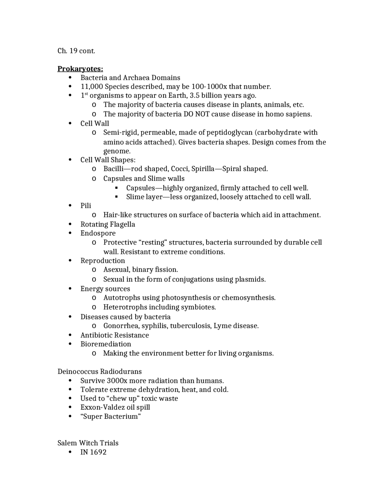 Prokaryotes Lecture Notes General Biology Biol 1002 Docsity