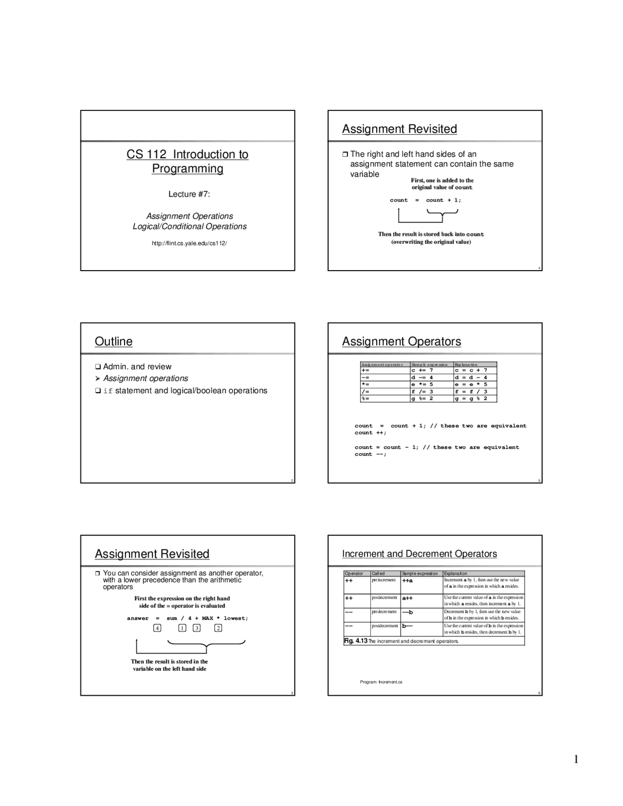 Conditional Operations Lecture Slide Computer Science Docsity