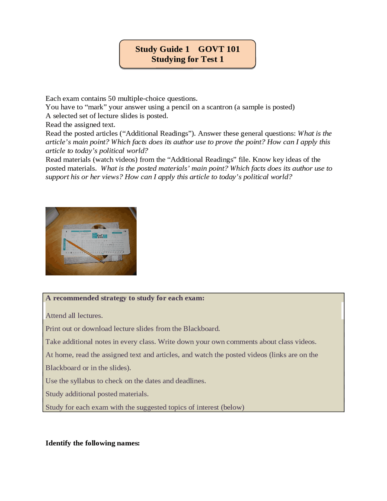 Exam Study Guide for Democratic Theory and Practice | GOVT 101 - Docsity