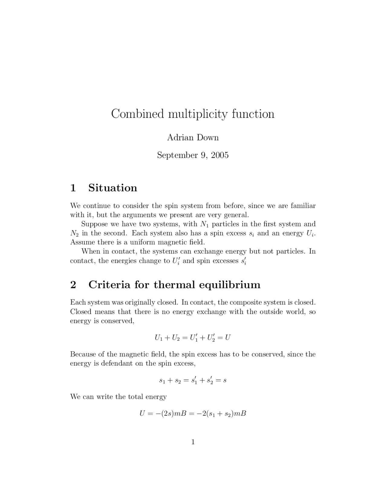 Combined Multiplicity Functions, Lecture Notes - Physics | Study notes ...