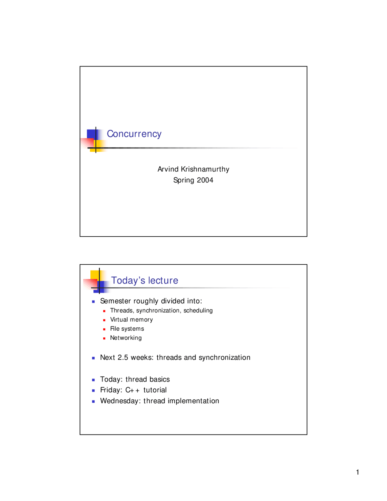 Concurrency Lecture Slide Computer Science Docsity