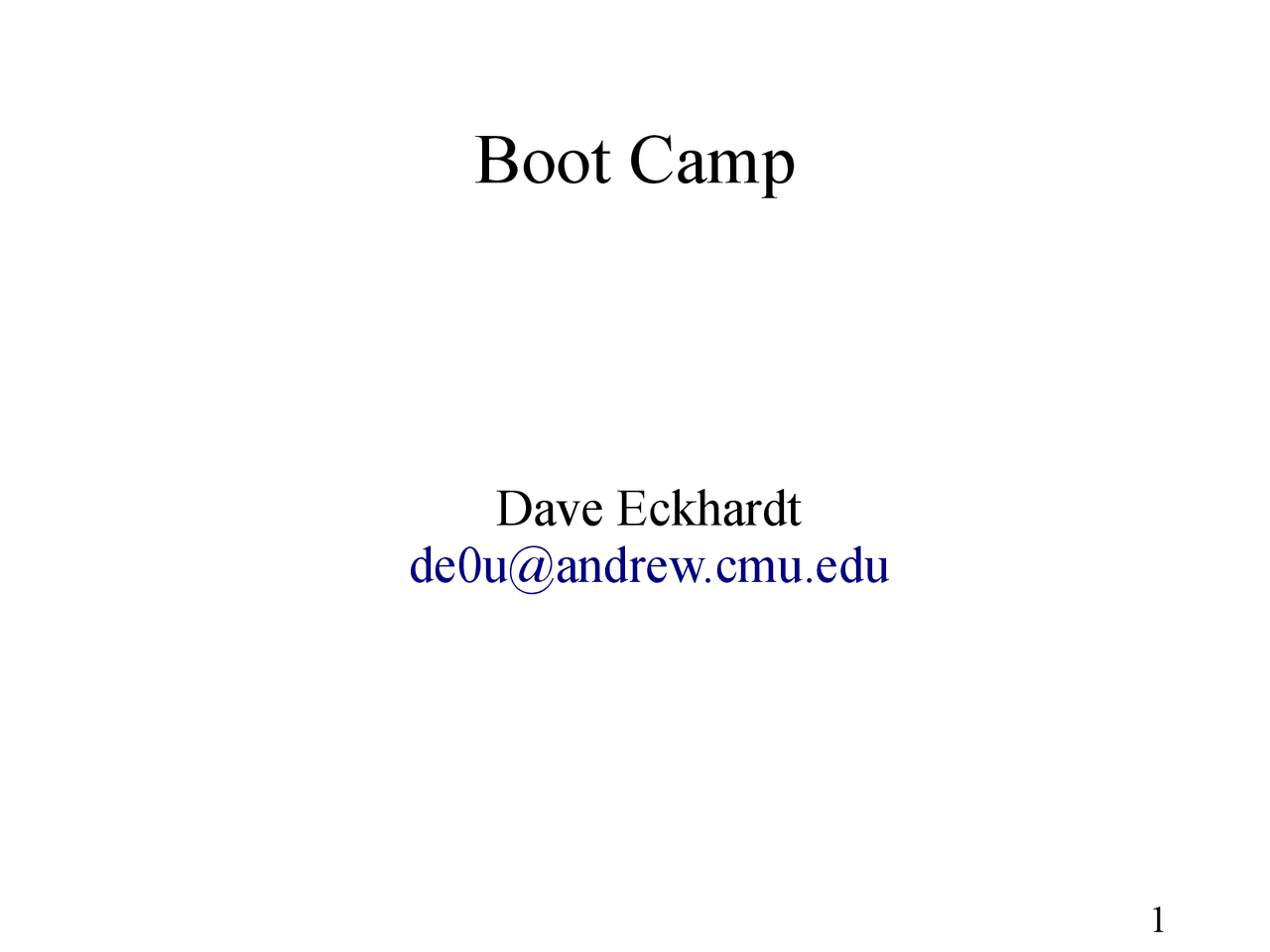 Boot Camp, Lecture Slide - Computer Science - Docsity