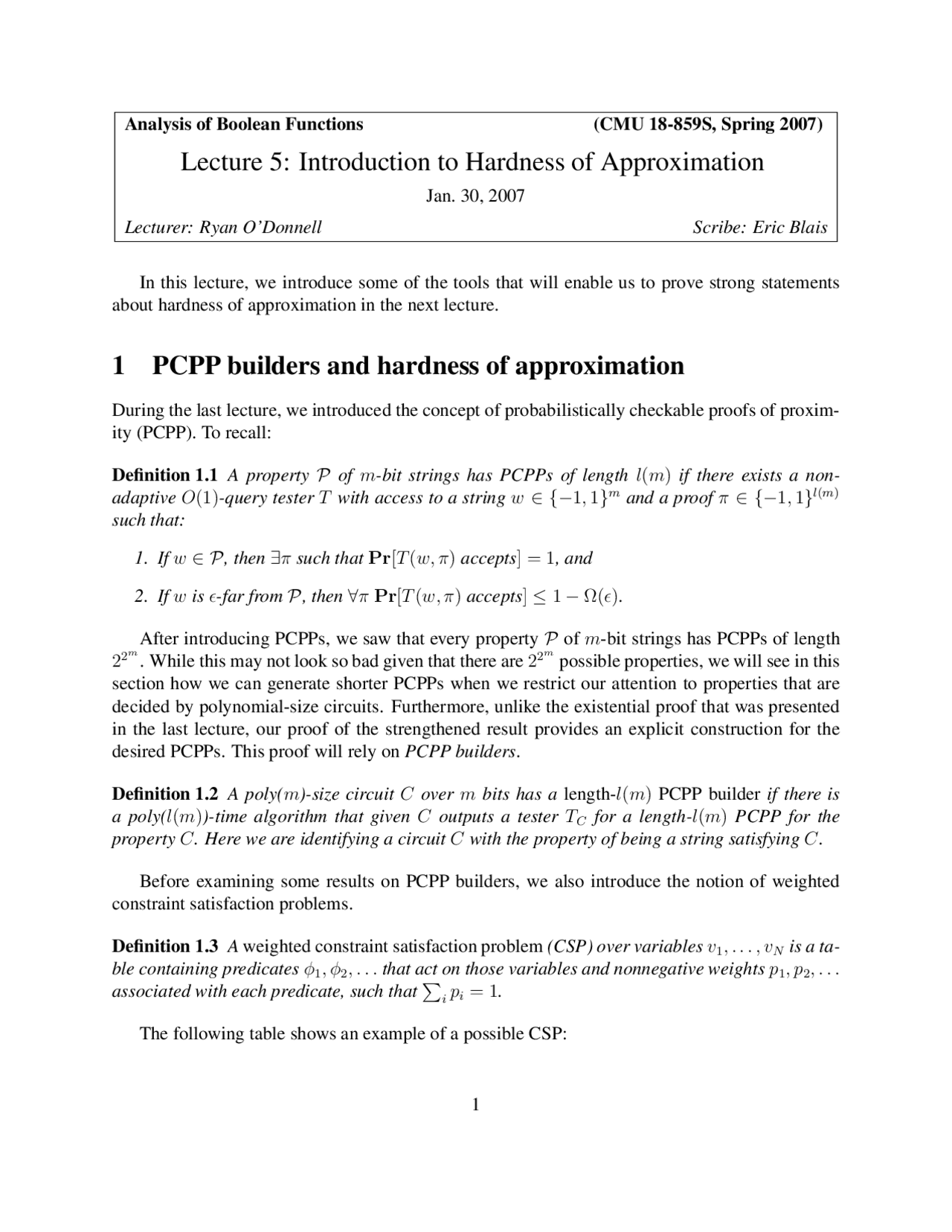 Introduction To Hardness Of Approximation Lecture Slide Computer