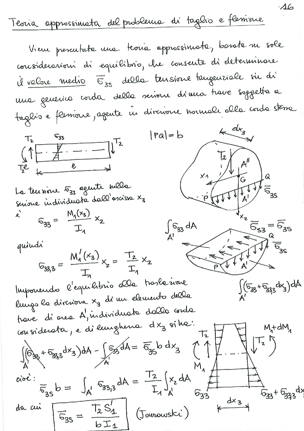 TAGLIO E FLESSIONE - Appunti - Scienza delle Costruzioni - Docsity