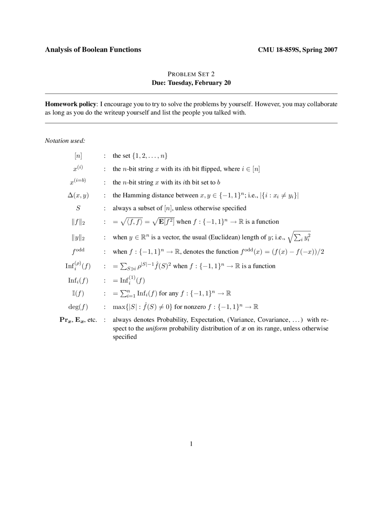 Property Testing Exercises Computer Science Docsity