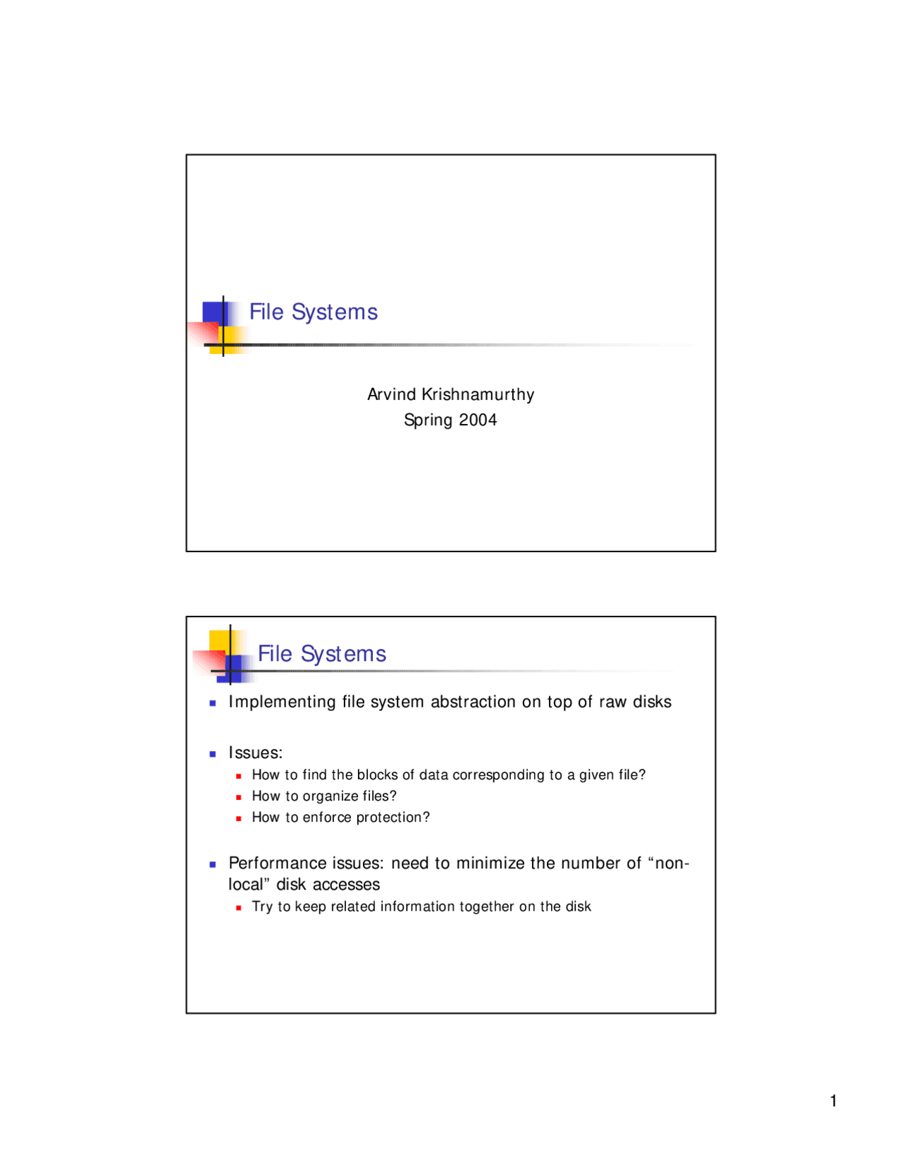 File System Lecture Slide Computer Science Docsity