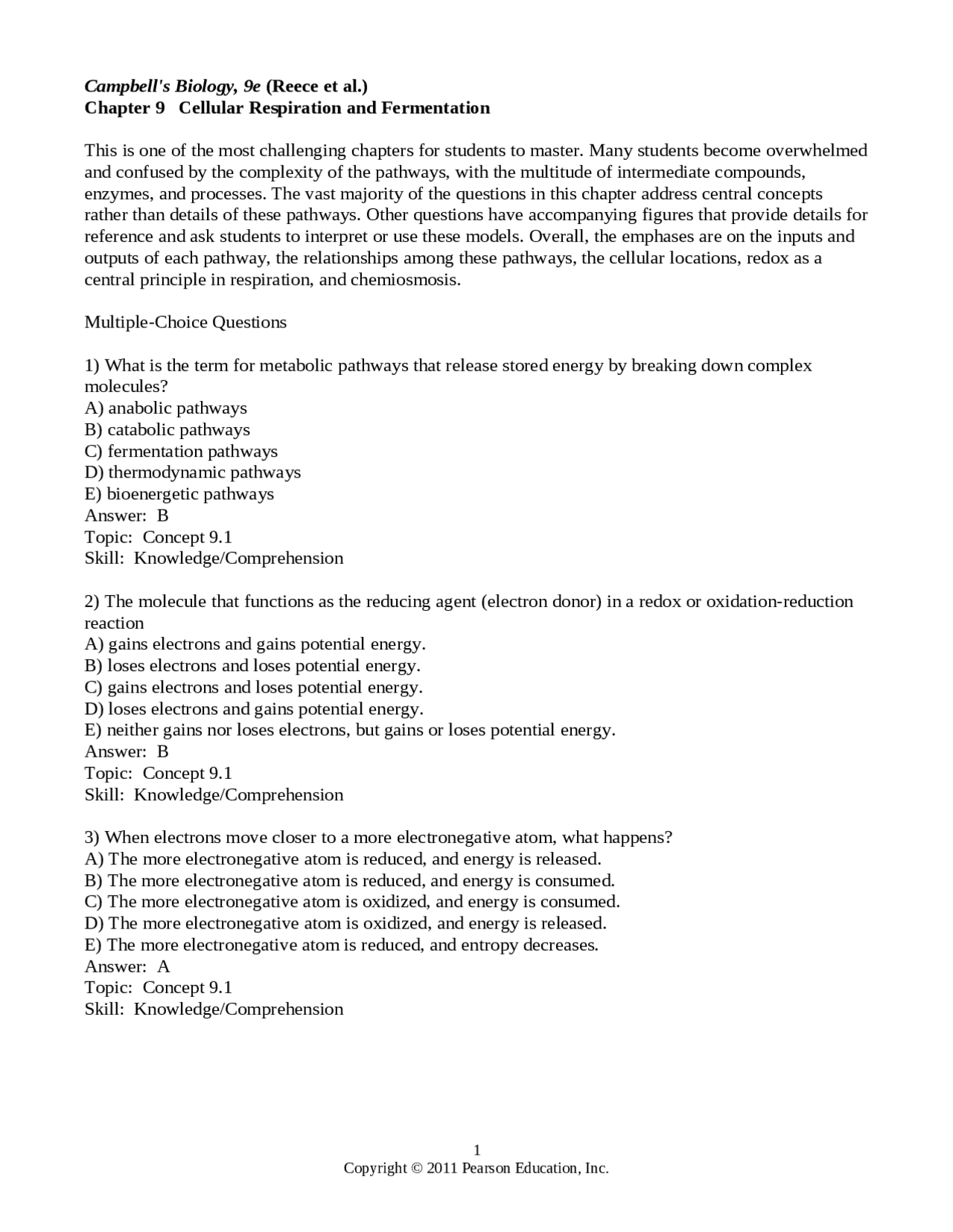 Lecture Notes On Cellular Respiration And Fermentation Biol 1107