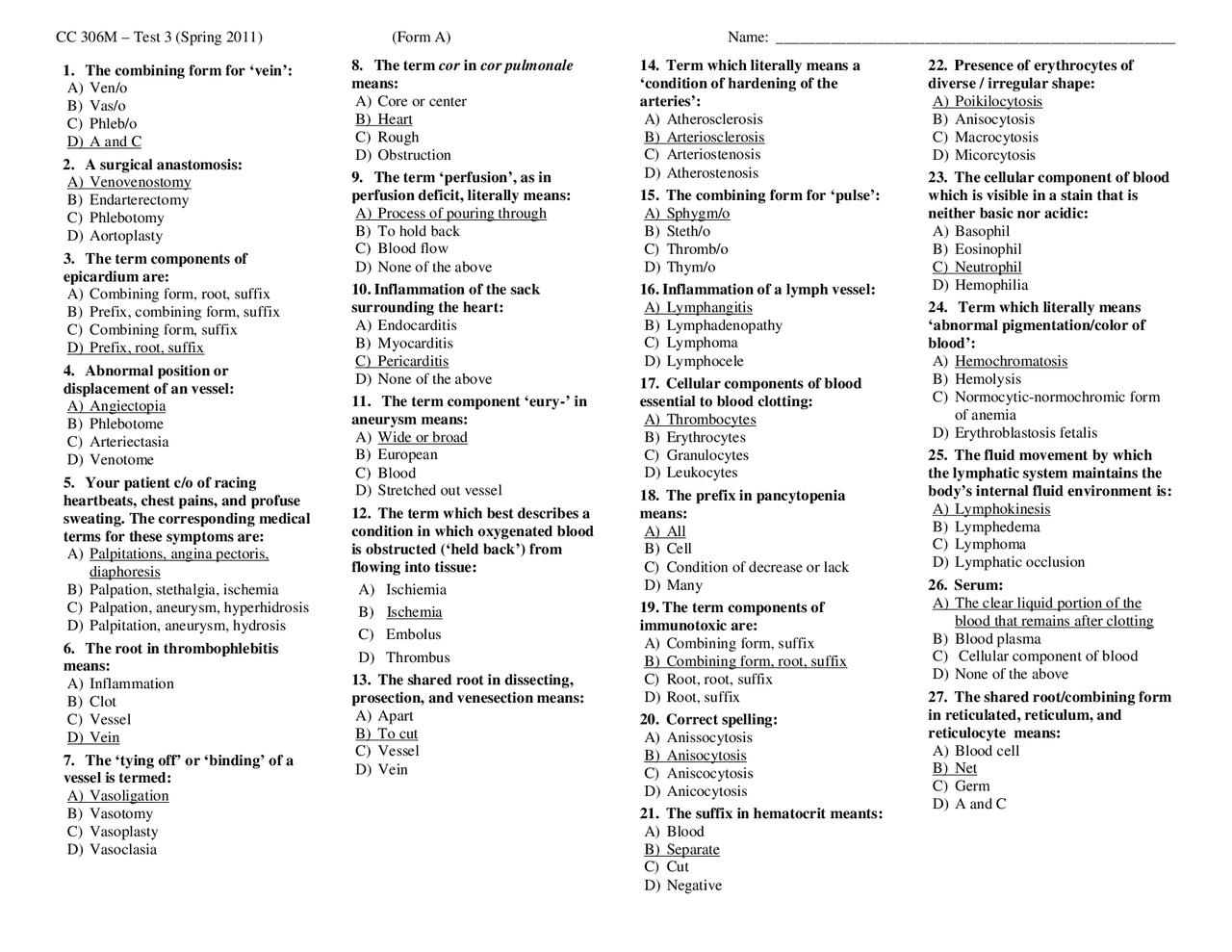 50 MCQ Exam 3 with Answer - Introduction to Medical and Scientific ...