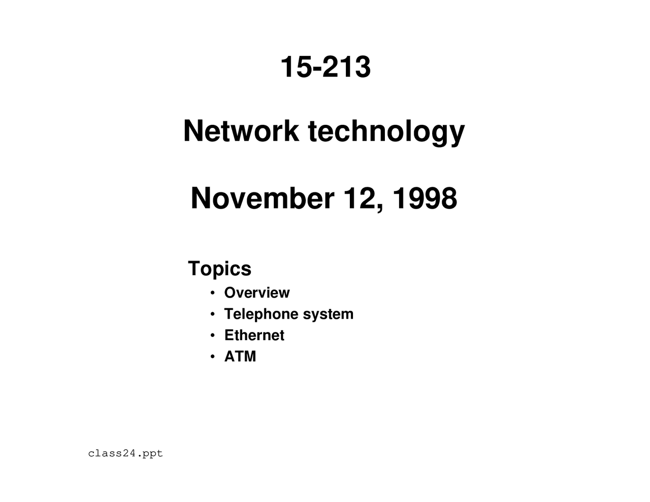 Network Technology Lecture Slide Computer Science Docsity