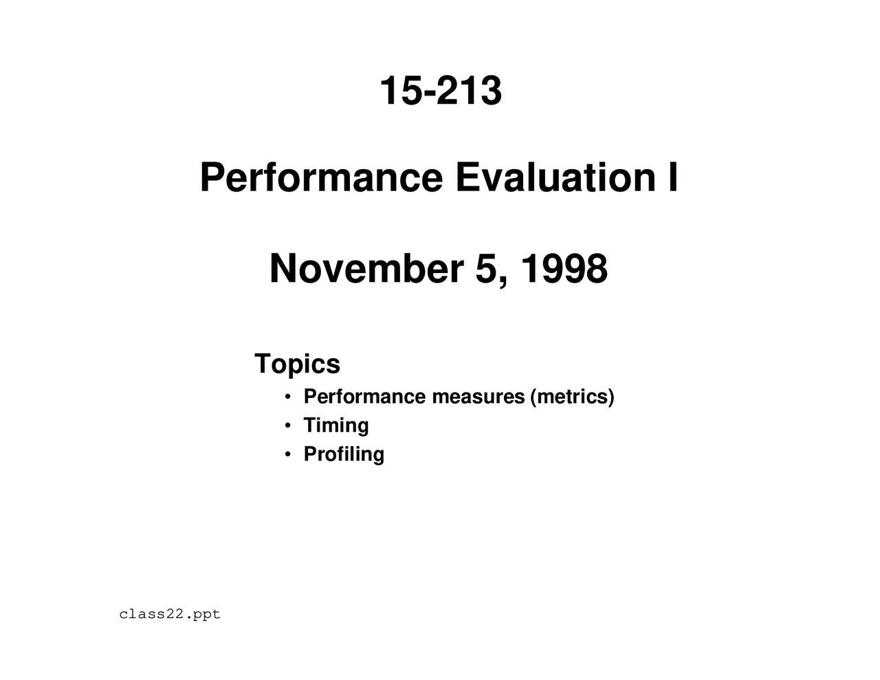 Performance Evaluation I Lecture Slide Computer Science Slides Introduction To Computers