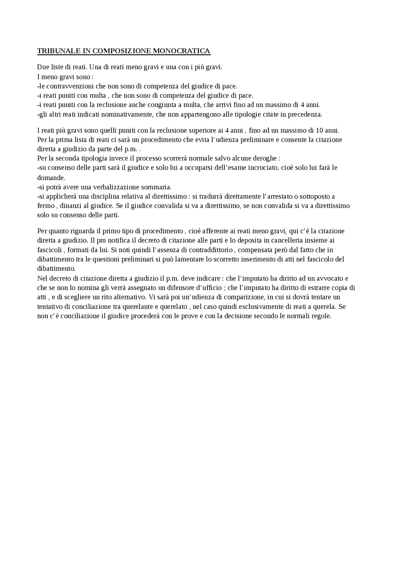Tribunale In Composizione Monocratica Docsity