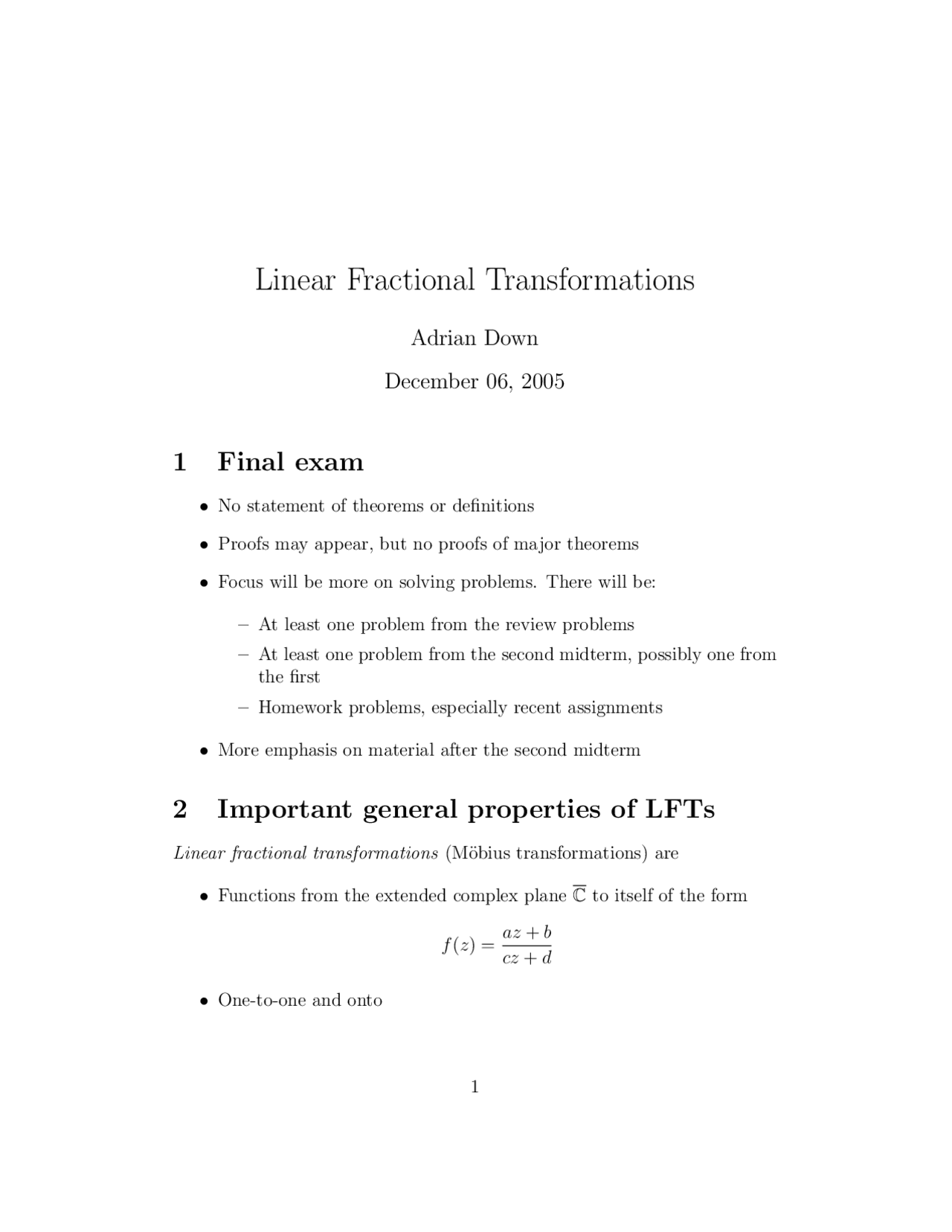 Linear Function Transformations Lecture Notes Mathematics Docsity