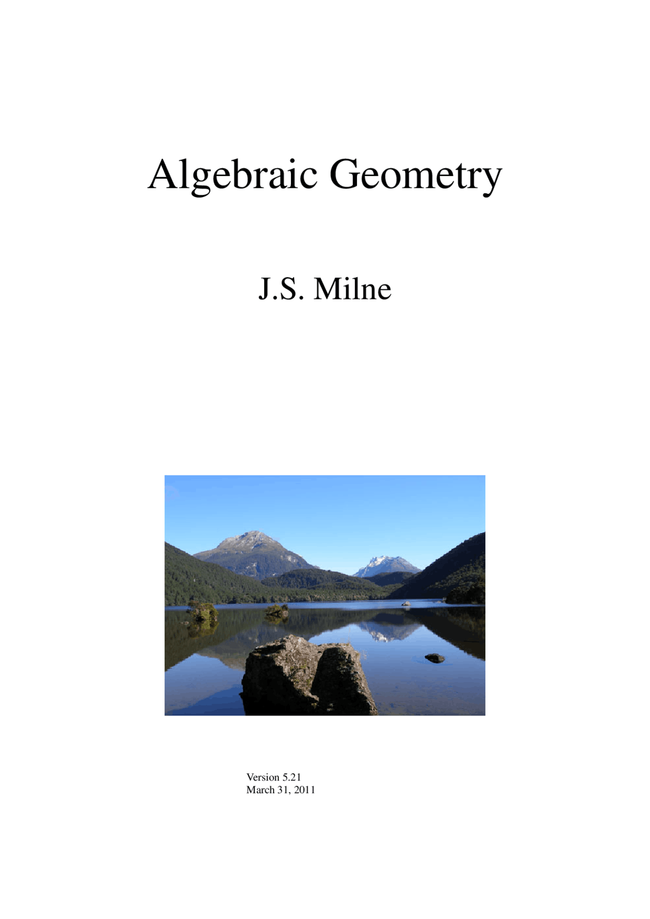 Algebraic Geometry Lecture Notes Mathematics Docsity