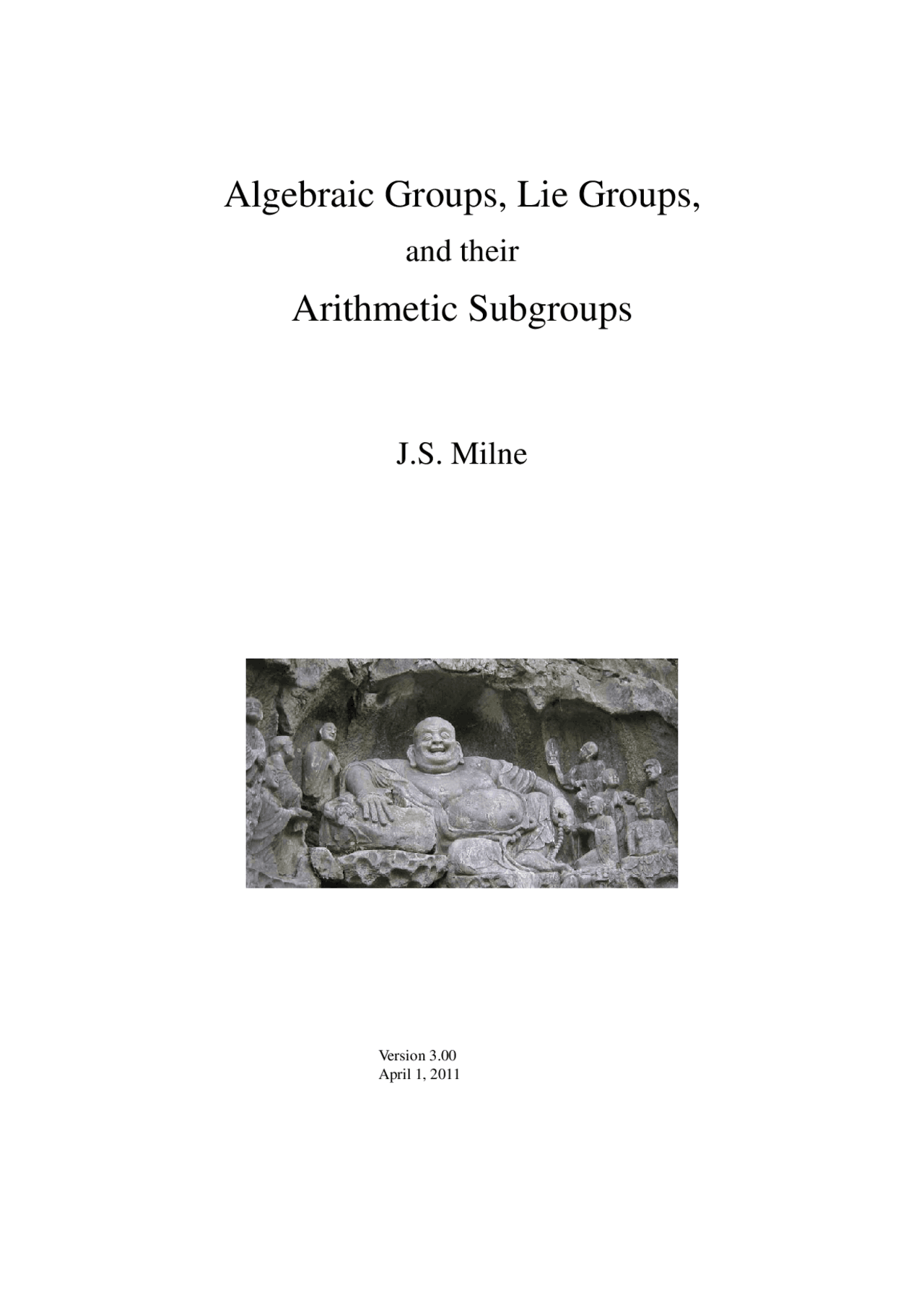 Algebraic Groups And Lie Groups Lecture Notes Mathematics Docsity