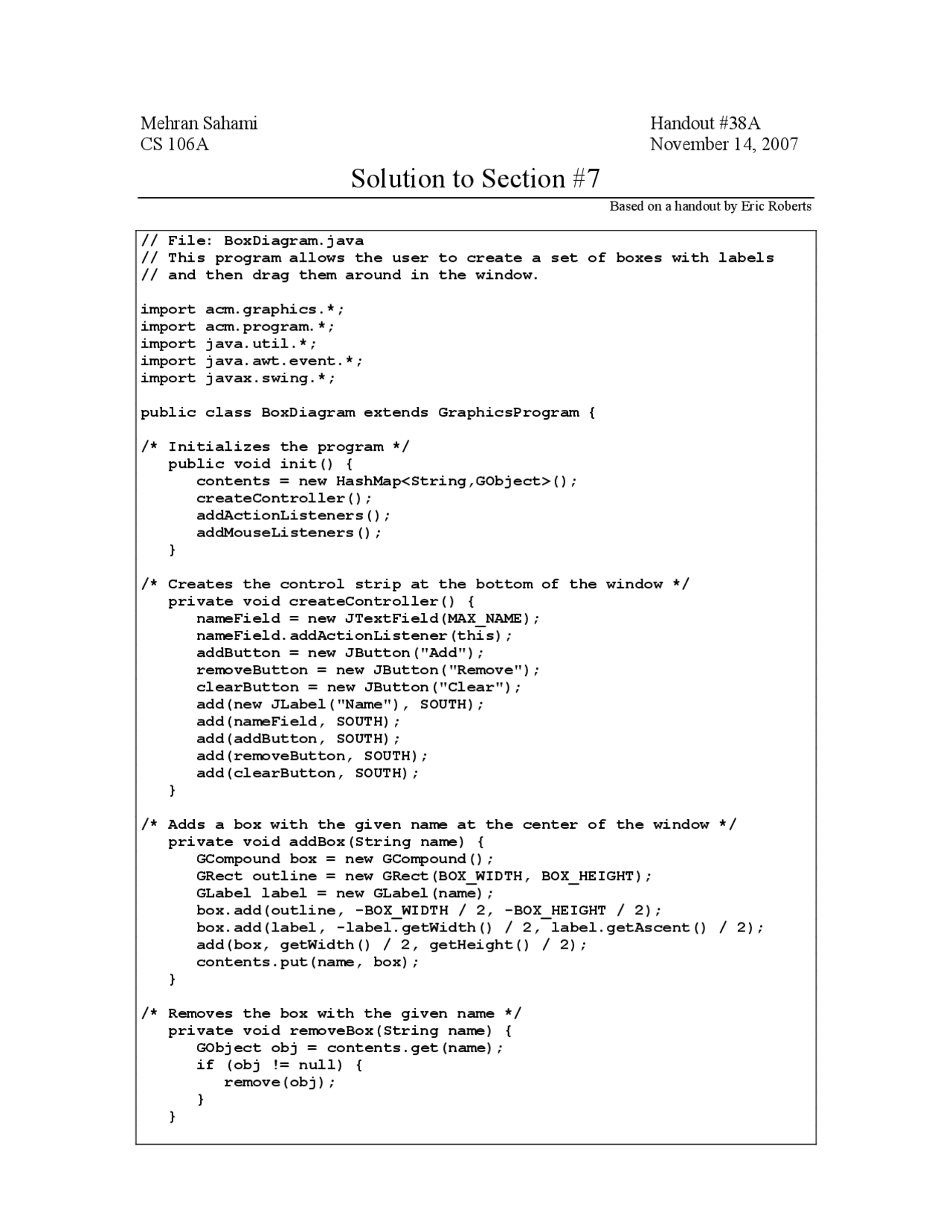 Solution to Section 7 - Section Handout - Programming Methodology- 38 - Docsity