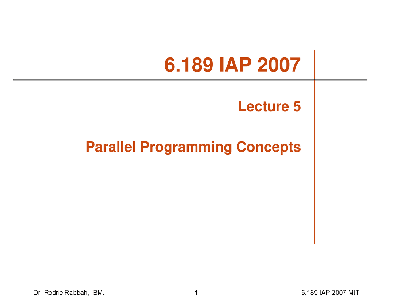 Parallel Programming Concepts Lecture Slides Assembly Programming