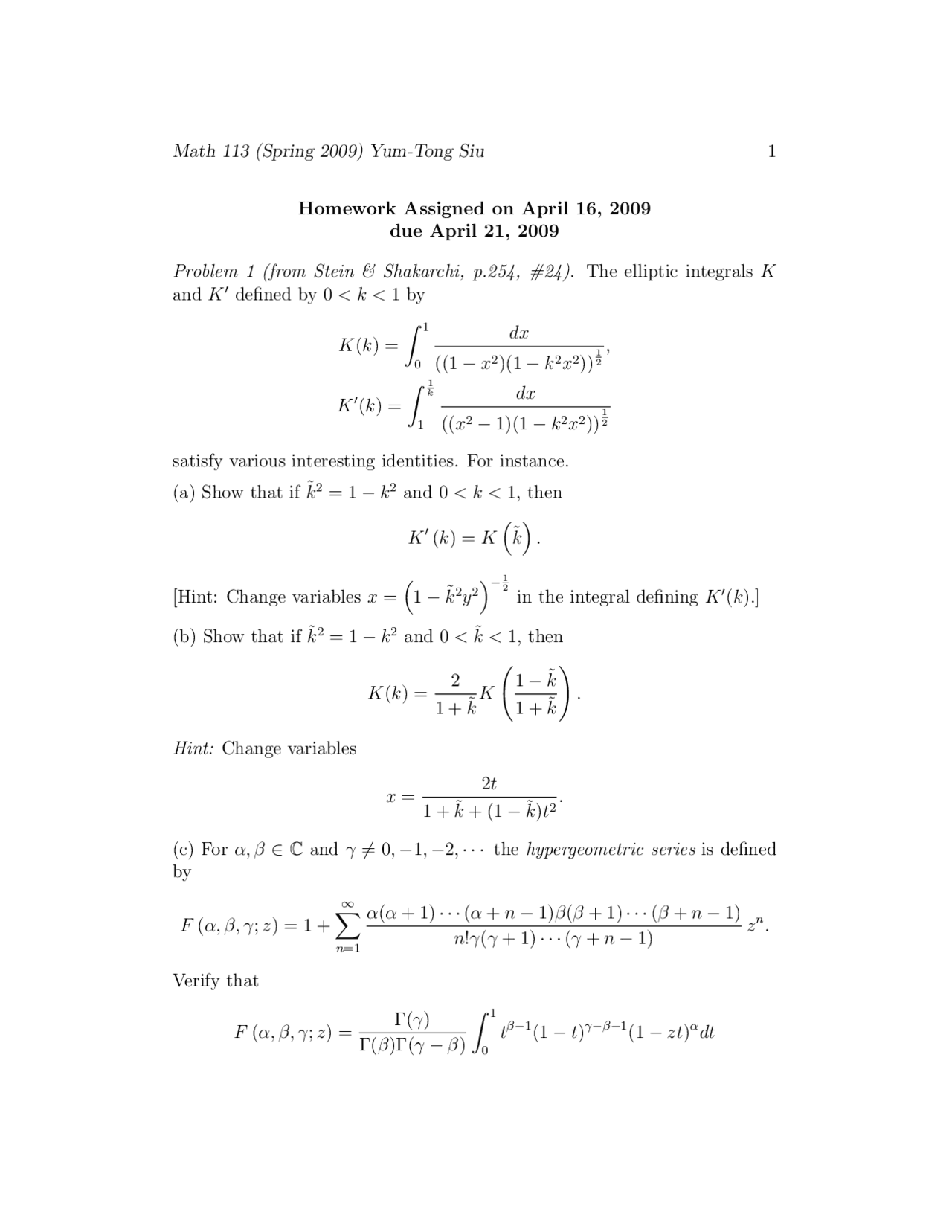 Complex Analysis 5 Exercises Mathematics Docsity