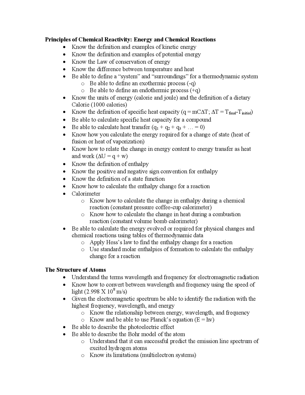 Principle of Chemical Reactivity: Energy and Chemical Reaction, Atom ...