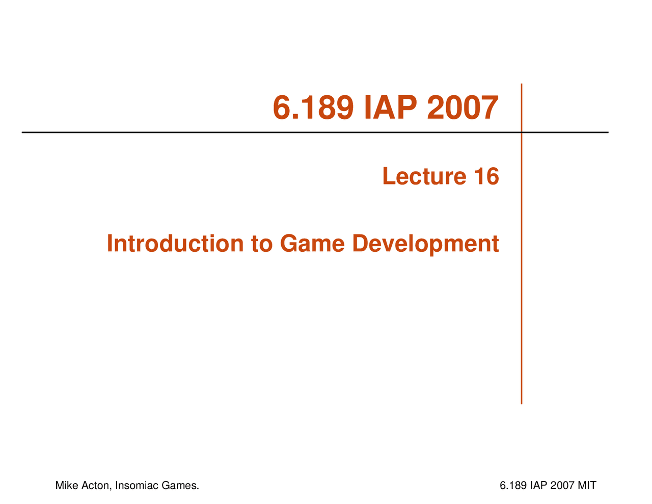 Introduction To Game Development Lecture Slides Assembly Programming Docsity