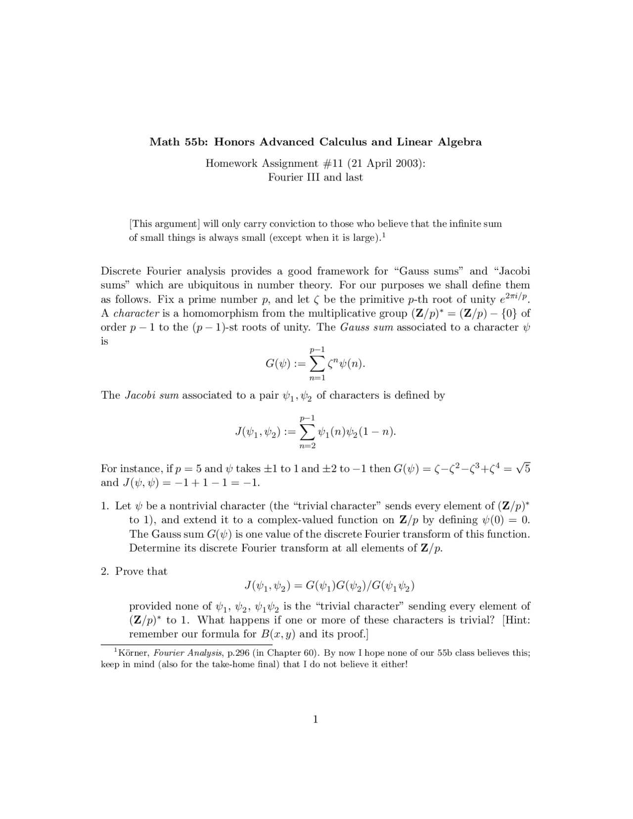 Adavnced Calculus and Linear Algebra 11, Exercises - Mathematics - Docsity