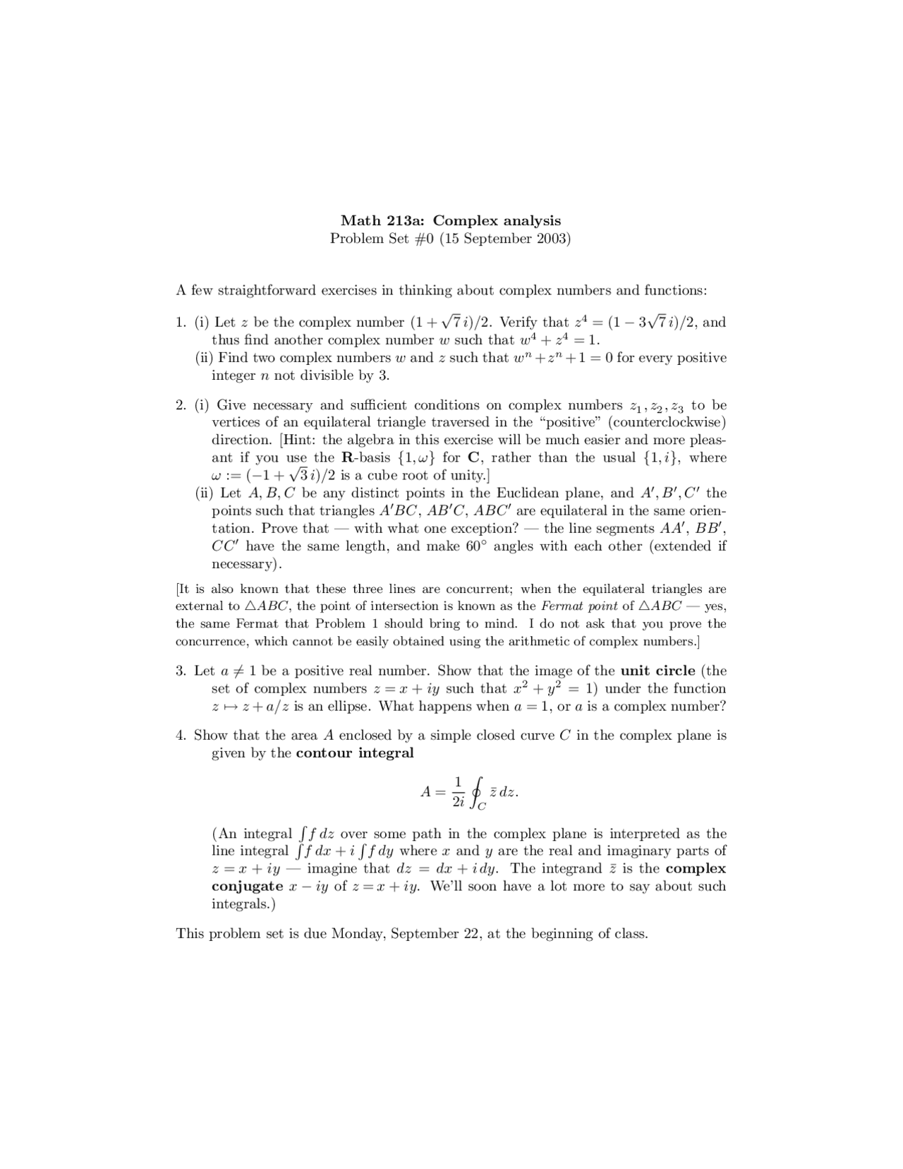 Complex Algebra 1, Exercises - Mathematics | Exercises Algebra | Docsity