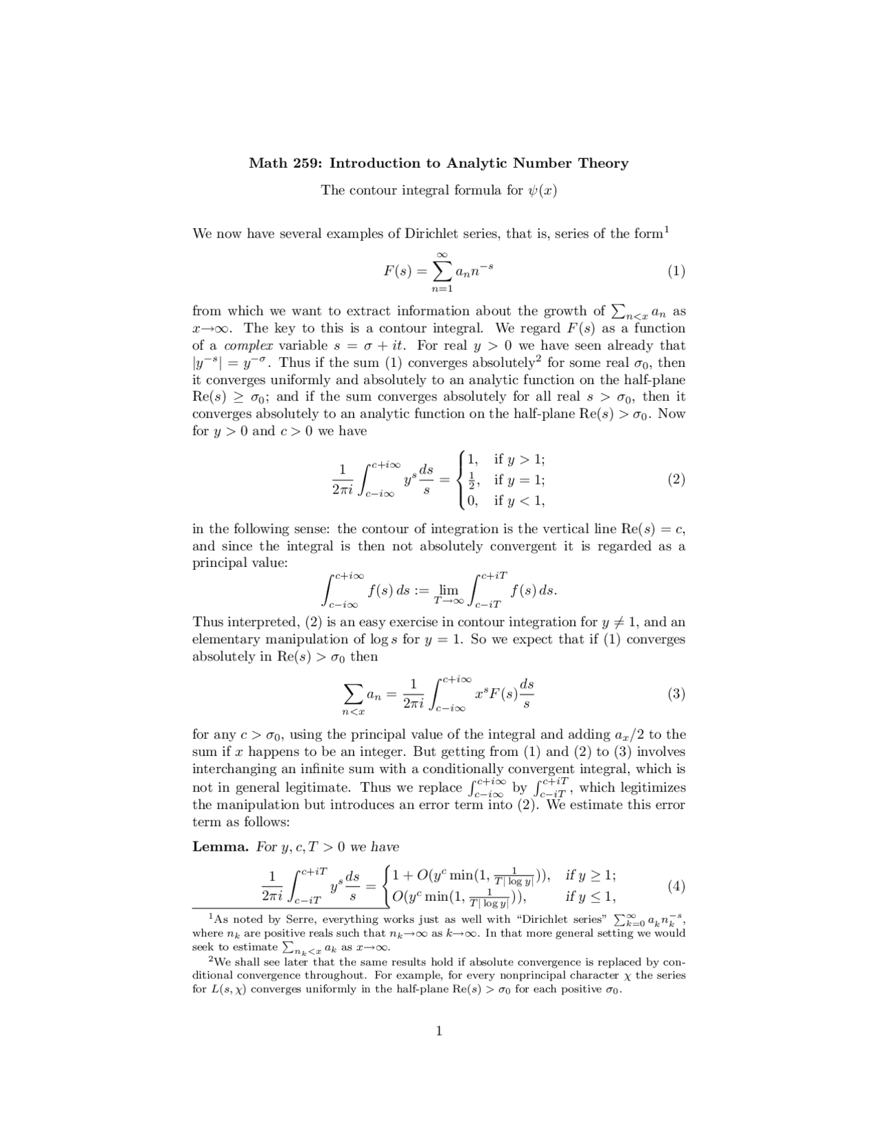 Contour Integral Formula, Lecture Notes - Mathematics - Docsity