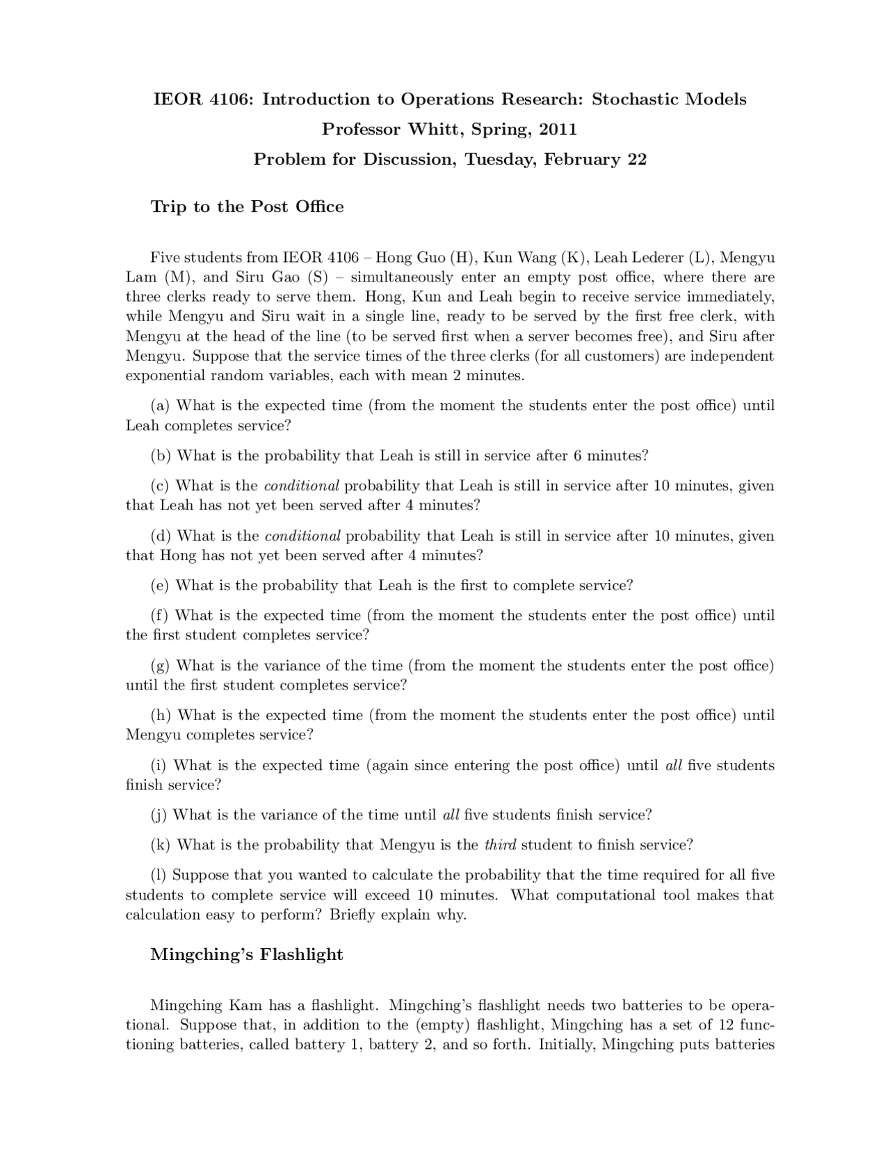 Markov Chains Exercises Mathematics Docsity