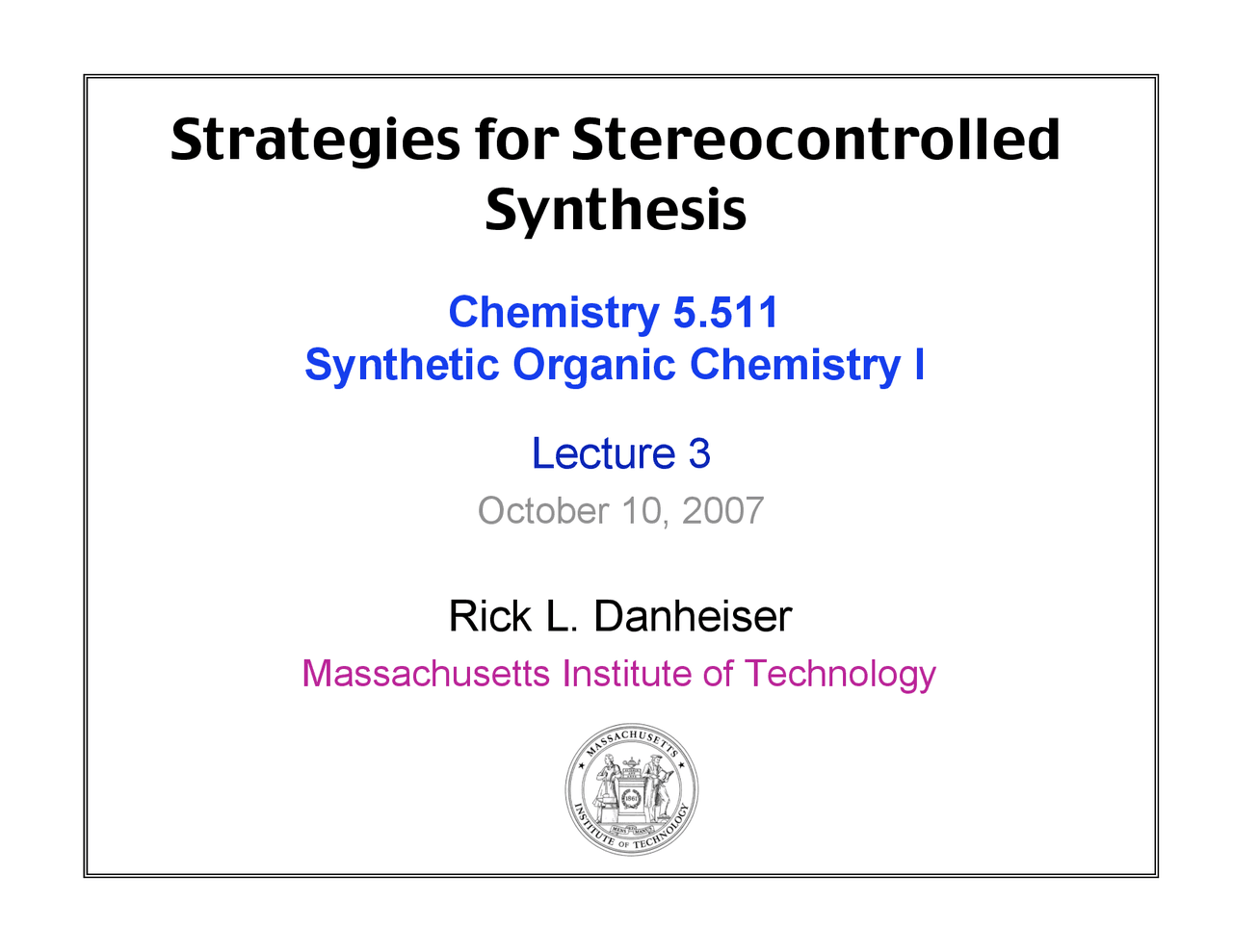 Strategies for Synthesis, Lecture Notes - Organic Chemistry 1 | Study ...