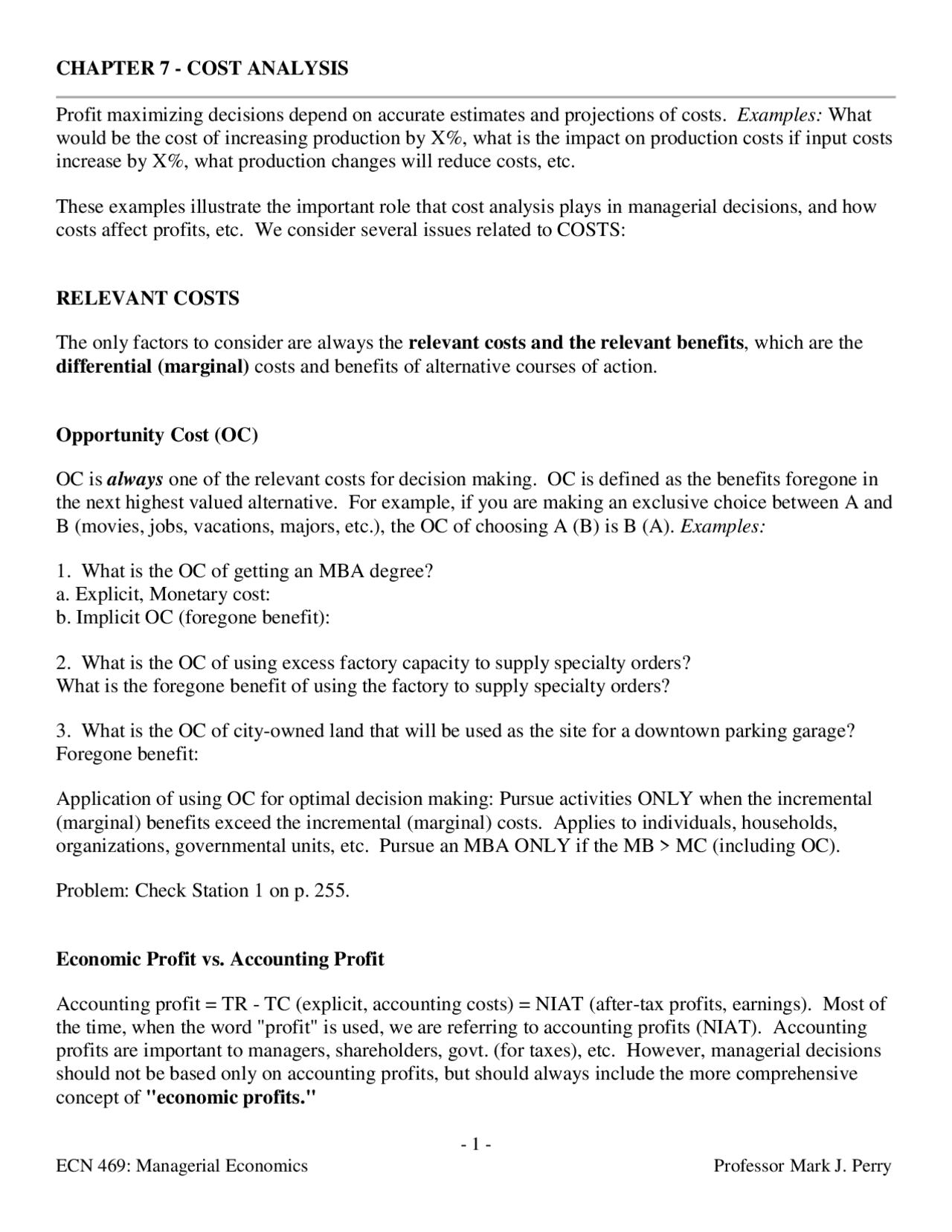 Cost Analysis Docsity