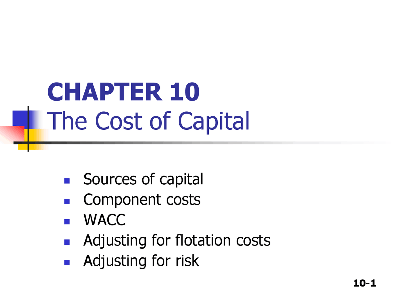The Cost Of Capital Lecture Notes Financial Management Docsity