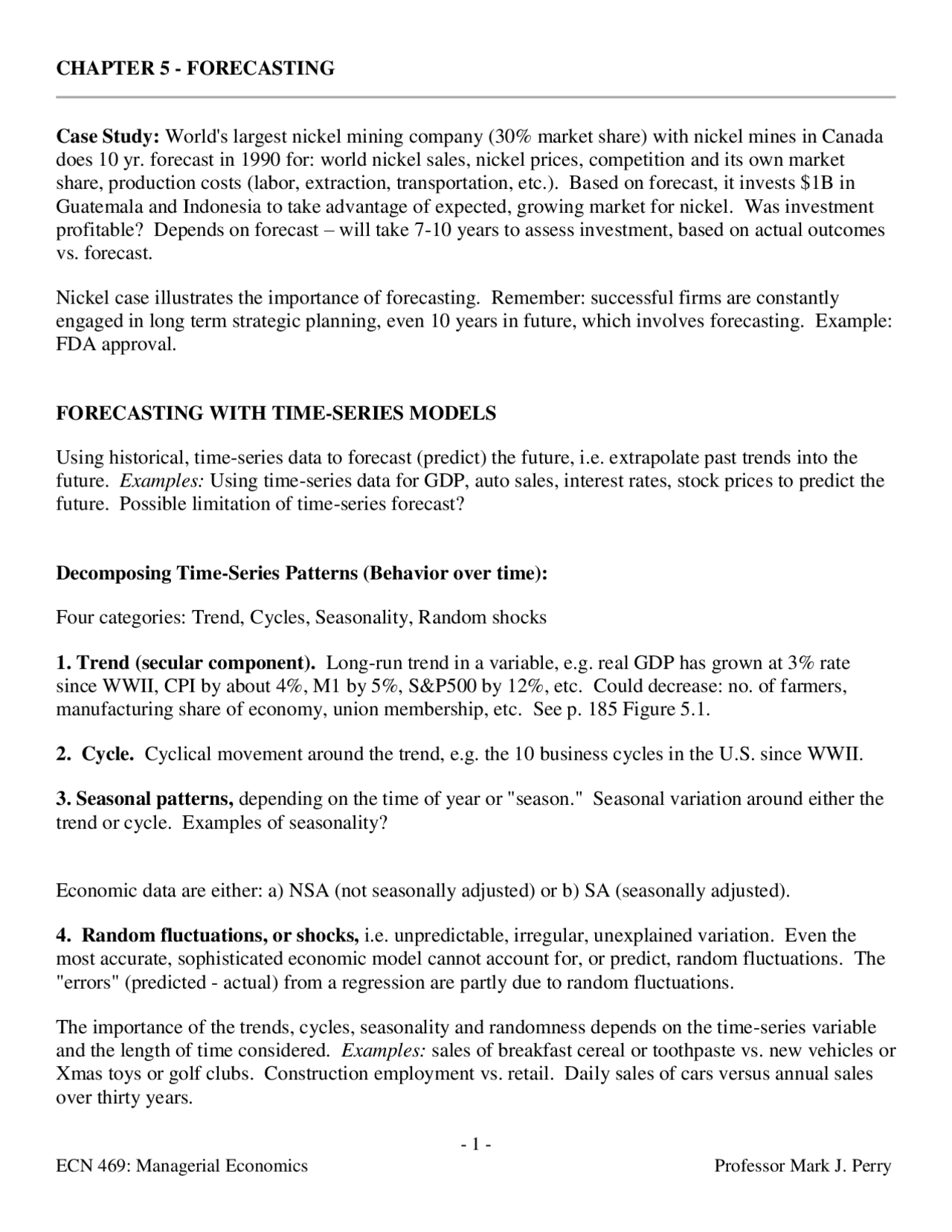 Forecasting, Lecture Notes - Managerial Economics | Study notes ...