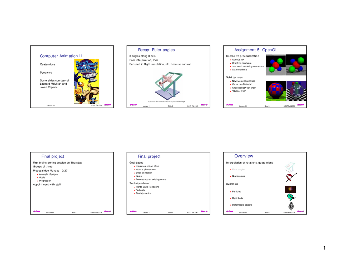 Animation Lecture Slides Computer Graphics And Animation 3 Docsity