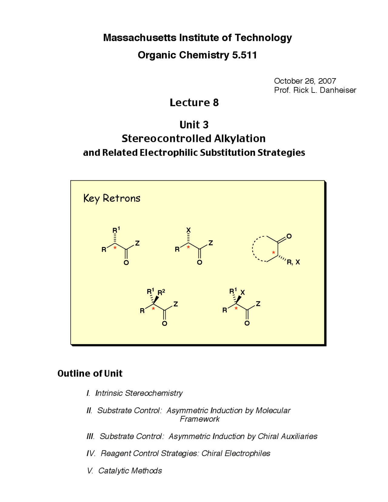 Strategies For Synthesis Lecture Notes Organic Chemistry 2 Docsity