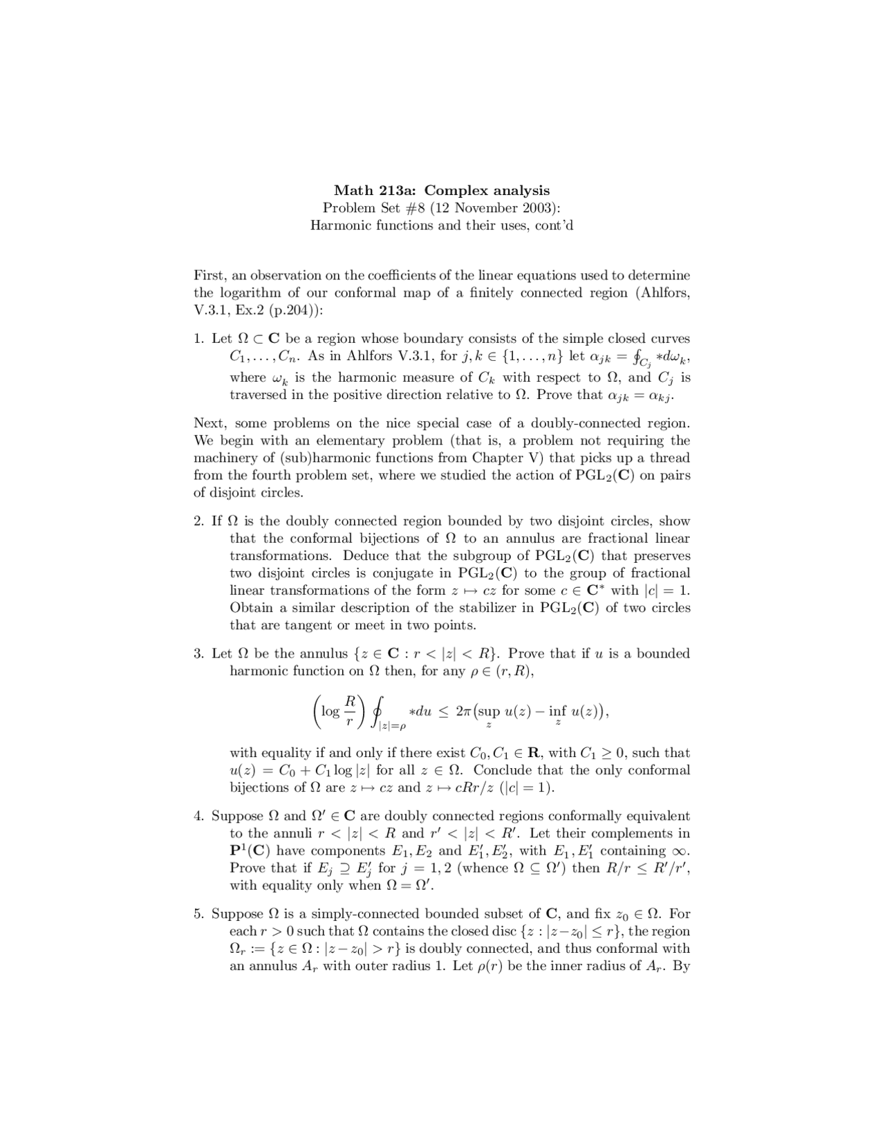 Complex Algebra 9, Exercises - Mathematics - Docsity