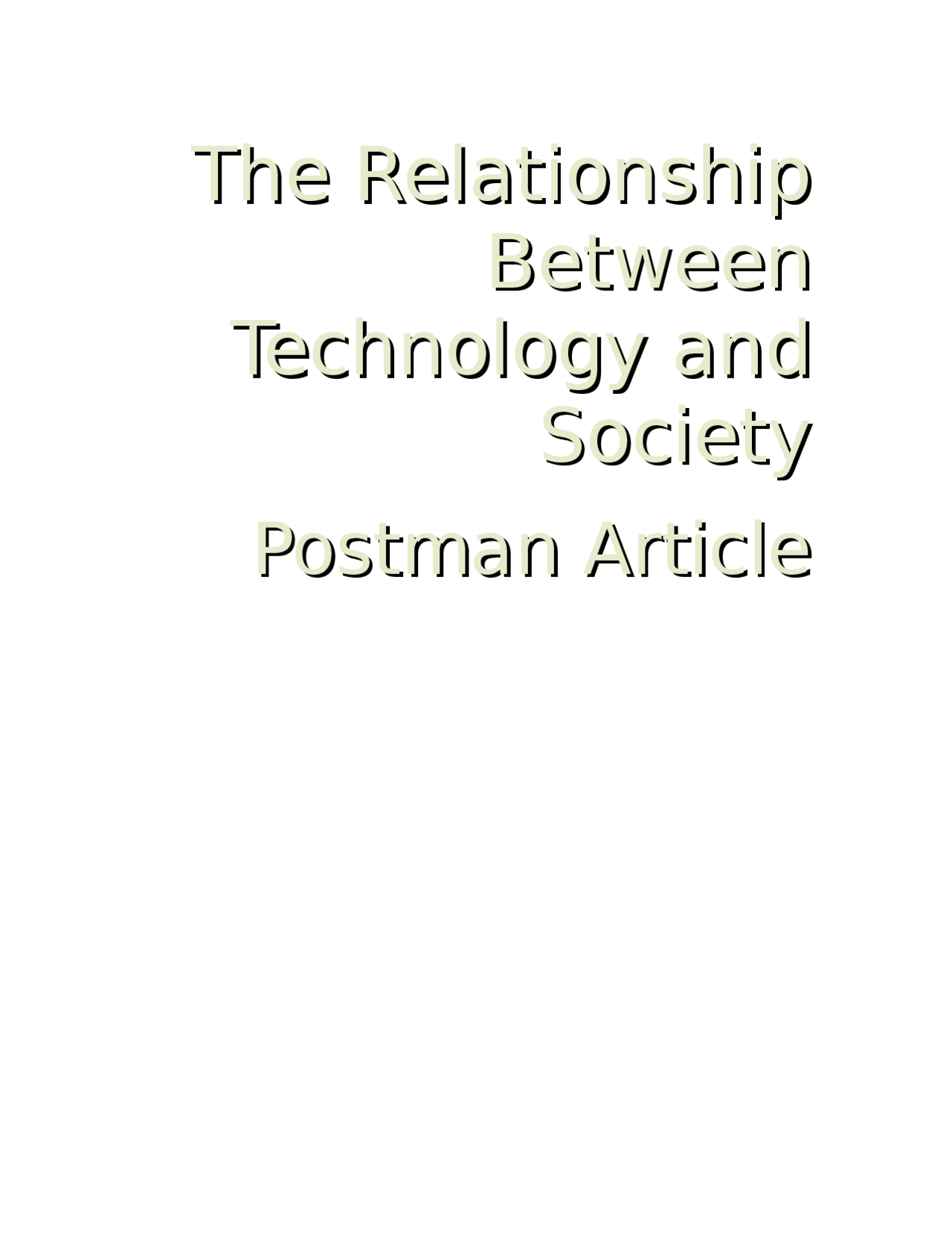 The Relationship Between Technology And Society Soc 334 Docsity