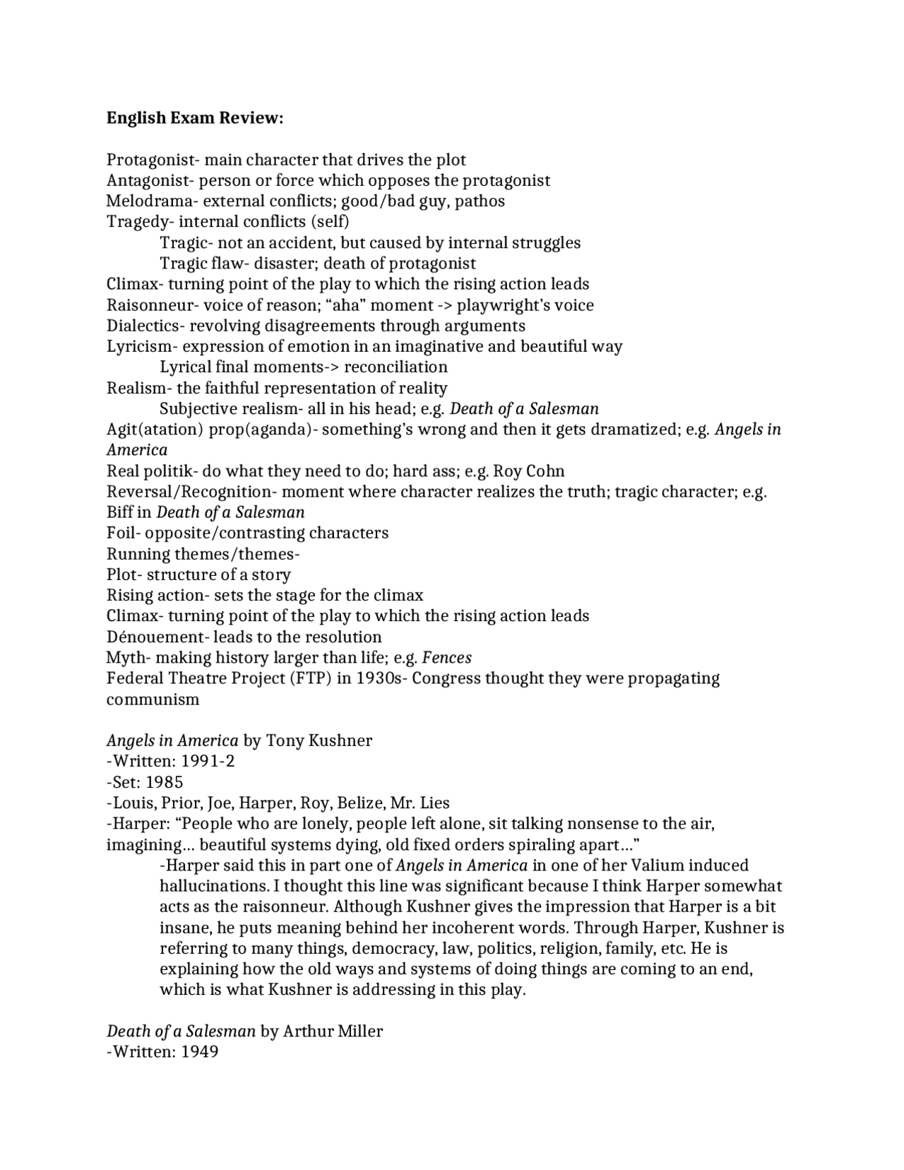 Exam 1 Review for The Play's the Thing | ENGL 244 | Study notes ...