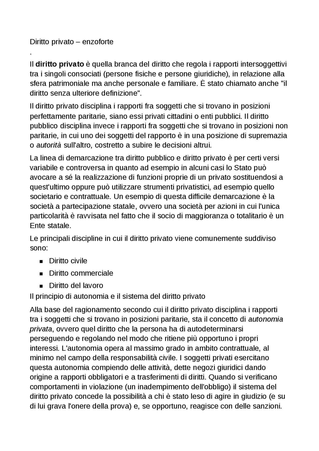 Diritto Privato Docsity
