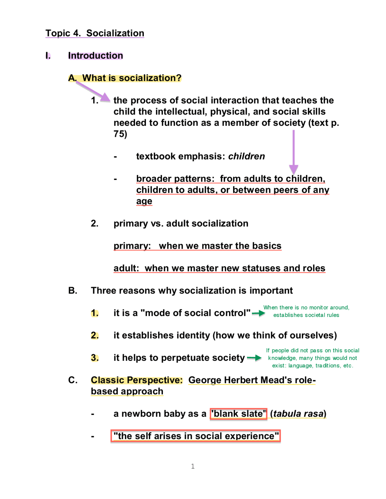 What Is Socialization Introductory Sociology Soci 1101 Docsity