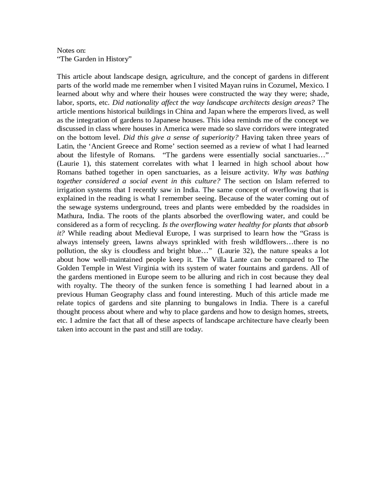 The Garden In History Introduction To Landscaping Architecture Larc