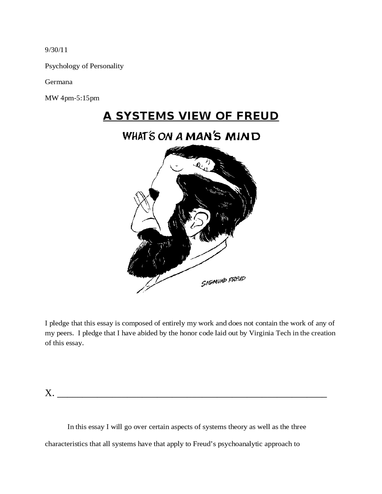 A System View of Freud - Lecture Notes | PSYC 2054 | Exams Personality ...