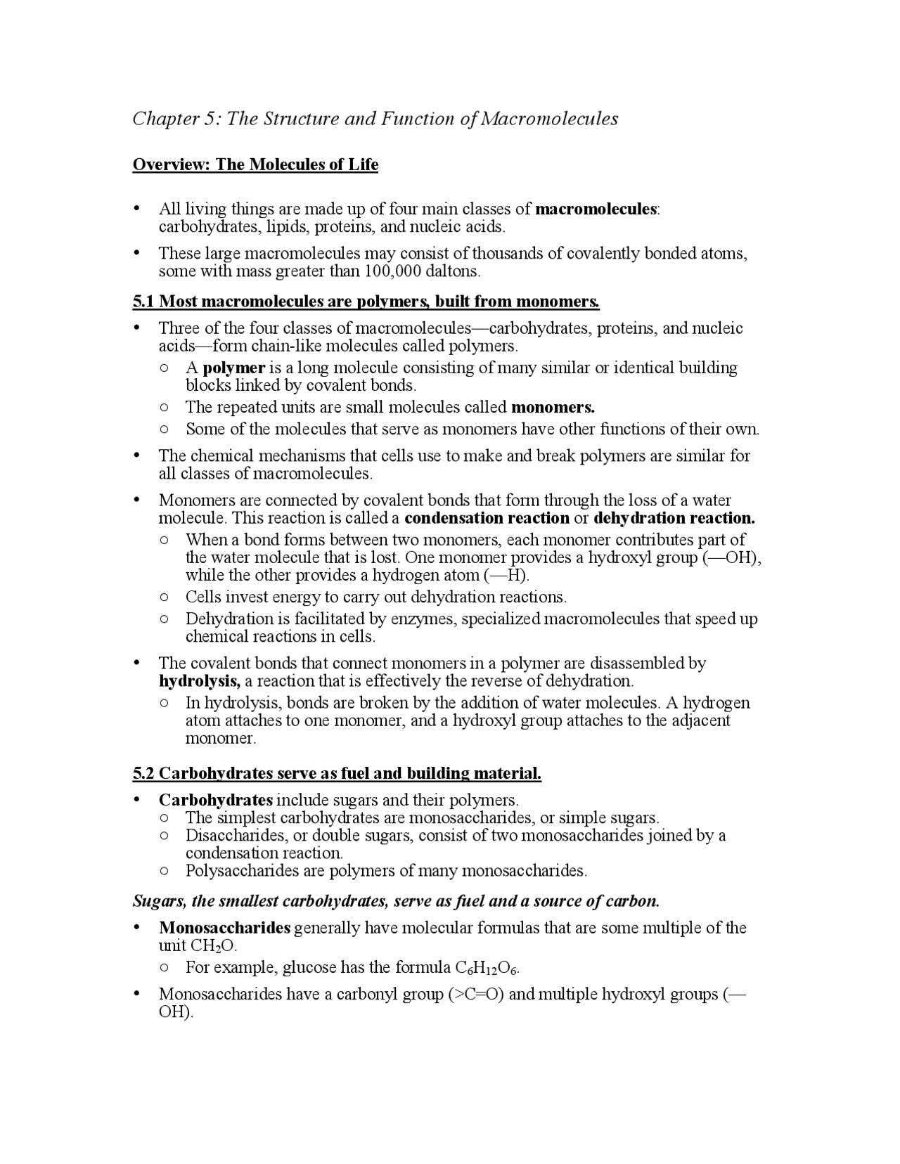 The Structure And Function Of Macromolecules Lecture Notes Bs 161