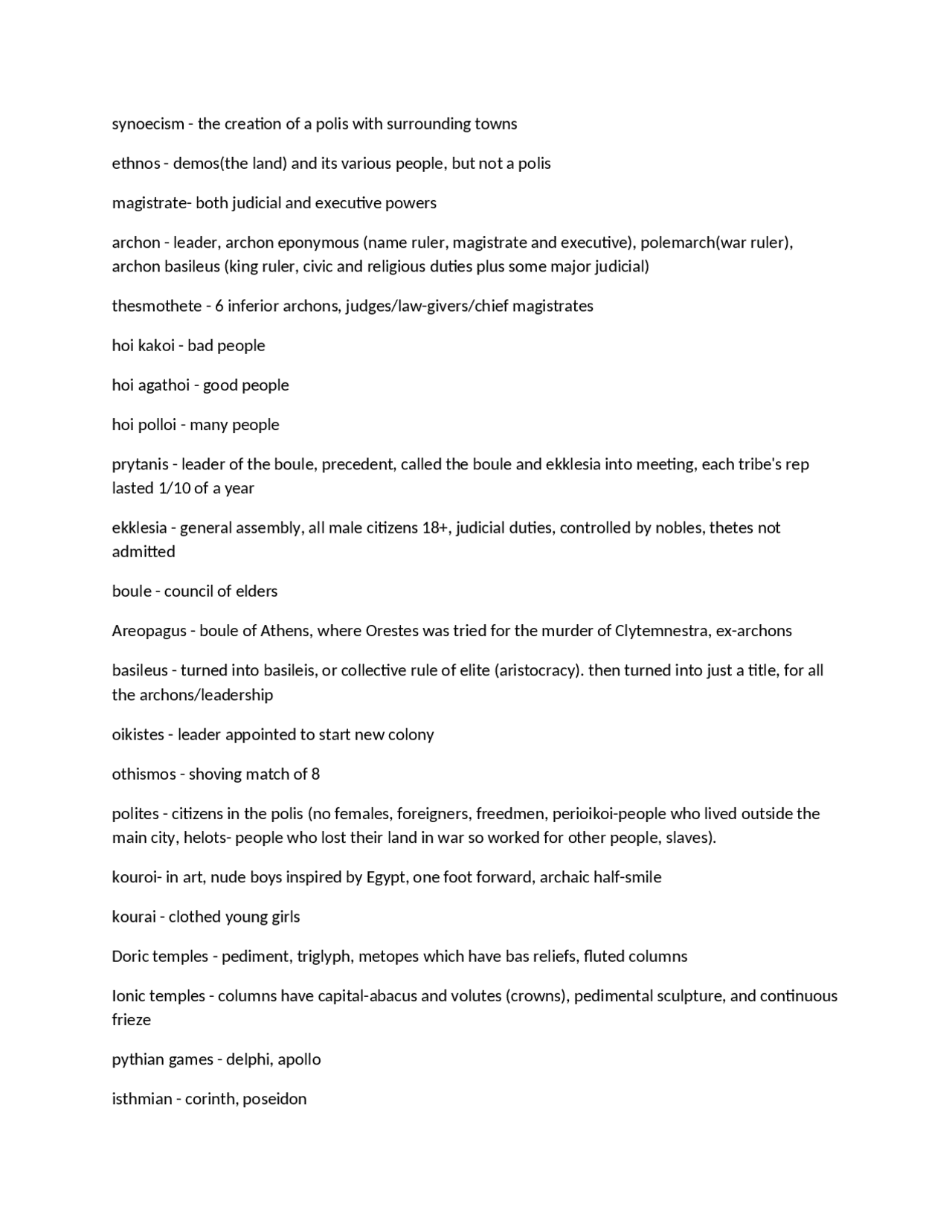Synoecism -The Creation of Polis with Surrounding Towns - Handout ...