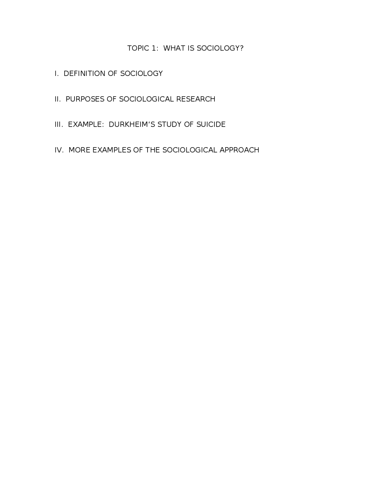 What Is Sociology Lecture Notes Soci 1101h Docsity