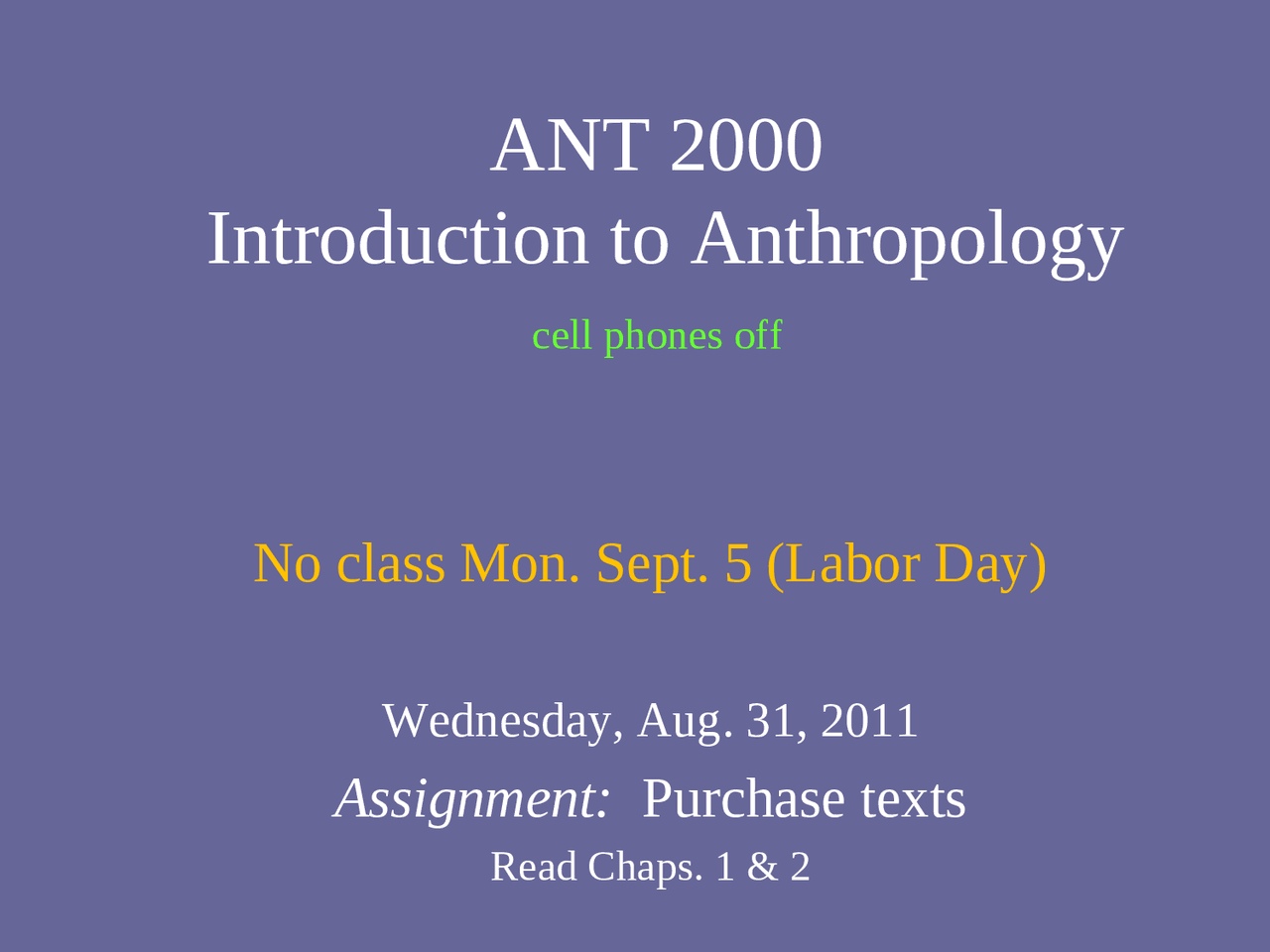 Introduction To Anthropology Lecture Slides Ant 2000 Docsity